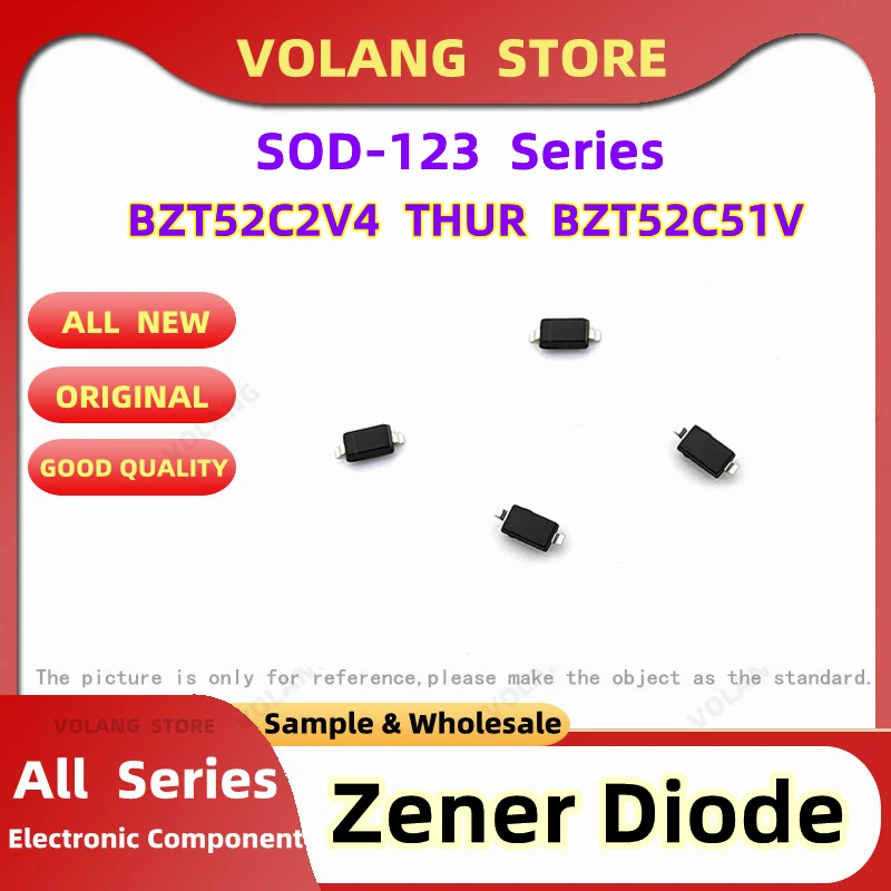 50Pcs-SMD-Zener-Diode-BZT52C10-WF-SOD-123-10V-BZT52C11T1G-WG-BZT52C12-7 ...