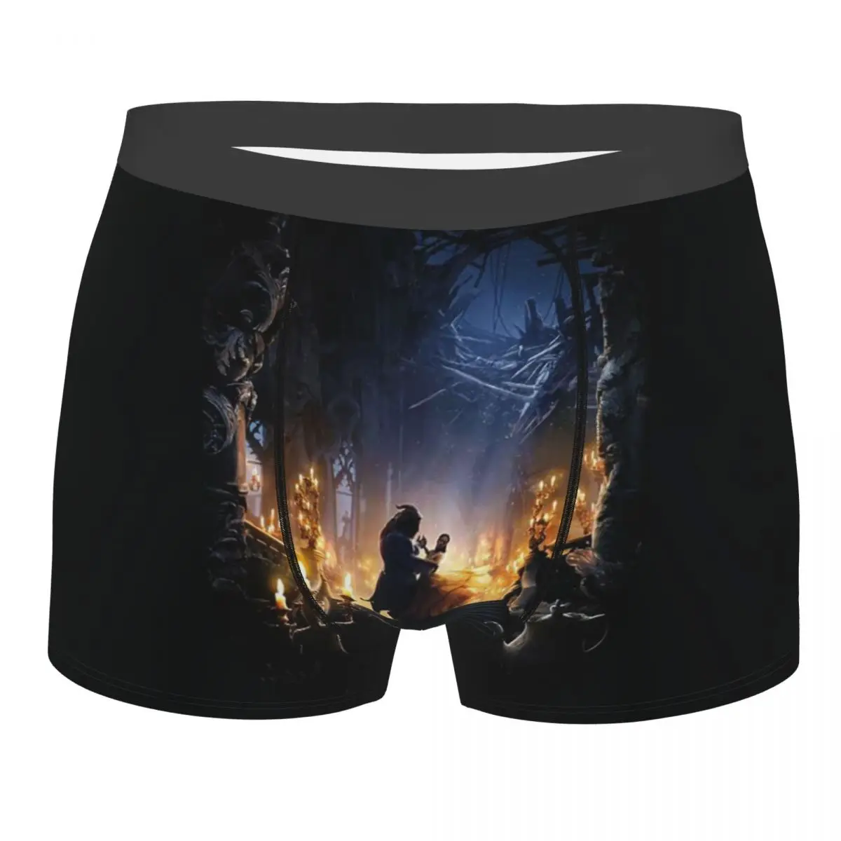 Custom Beauty And The Beast Castle Boxers Shorts Men Briefs Underwear ...