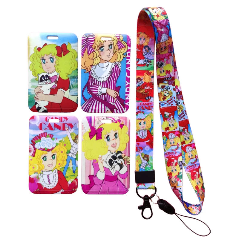 Lovely Girls Candy Name Card Holders Woman's Business Card Hanging Neck ...