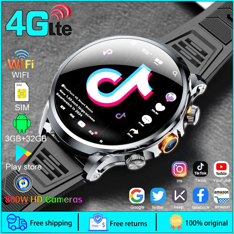 4G-SmartWatch-Android-GPS-32G-ROM-Storage-800W-Camera-Smart-Watch-Men ...