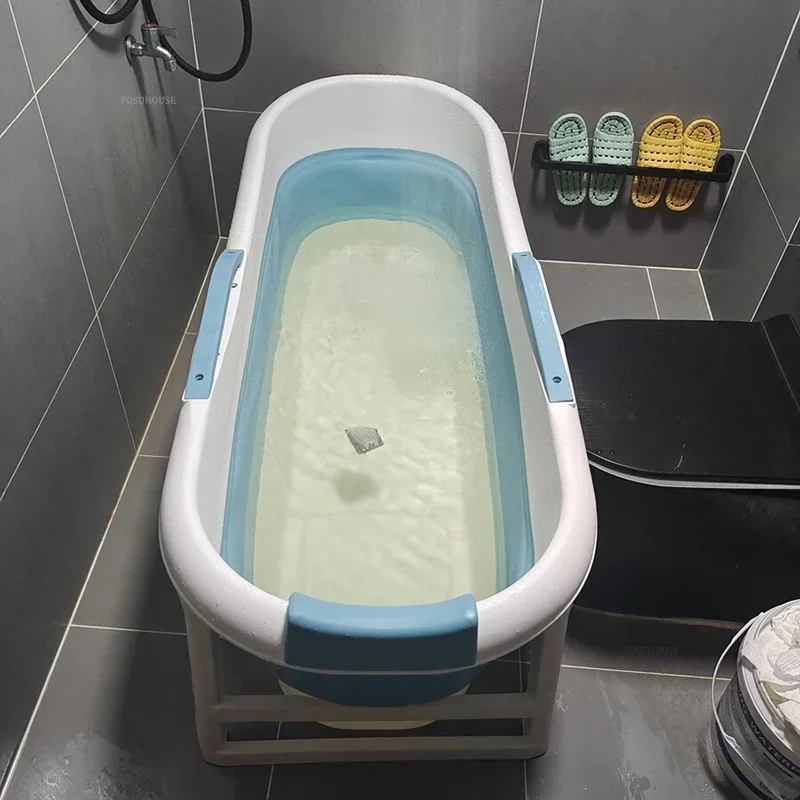 Simple Plastic Portable Bathtubs Full Body Adult Large Bathtub Foldable ...