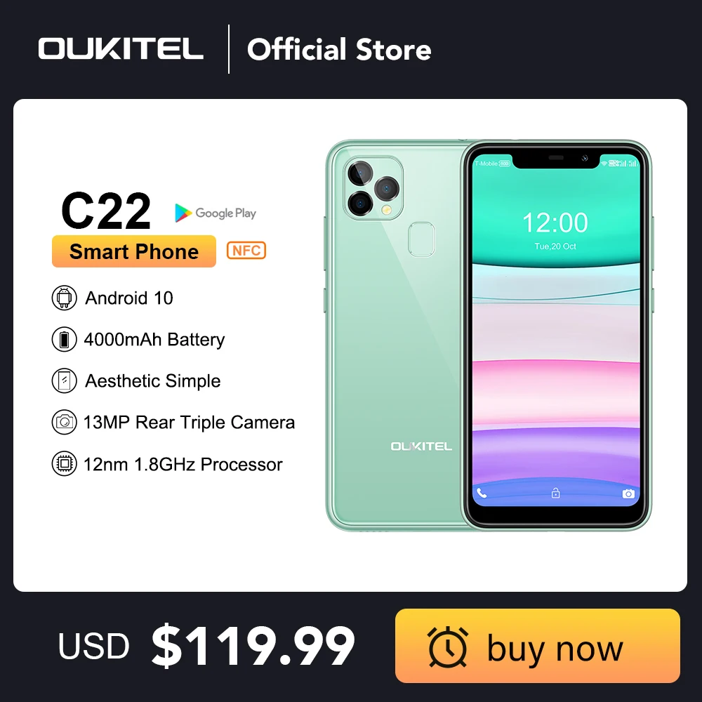 Oukitel c22 smartphone 4gb 128gb 4000mah quad core 5.85 "hd + telefone ...