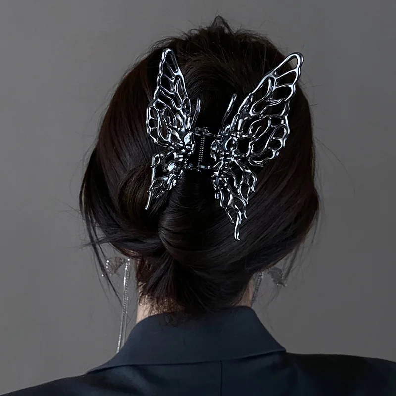 Pinza de pelo de mariposa líquida de Metal coreano para mujer, pinza de ...