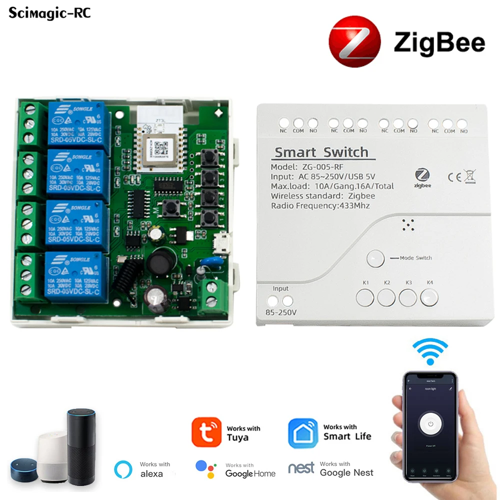 ZigBee-Relay-Module-Wireless-APP-Remote-Control-1-2-4CH-Smart-Switch ...