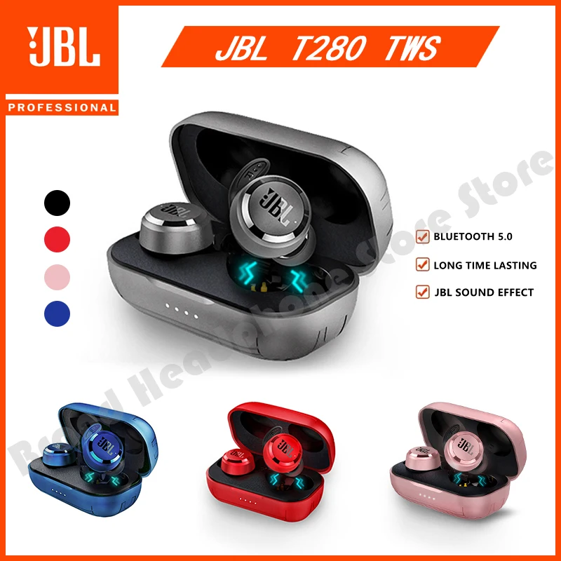 Original JBL T280 TWS True Wireless Bluetooth Headphones Sports Earbuds ...