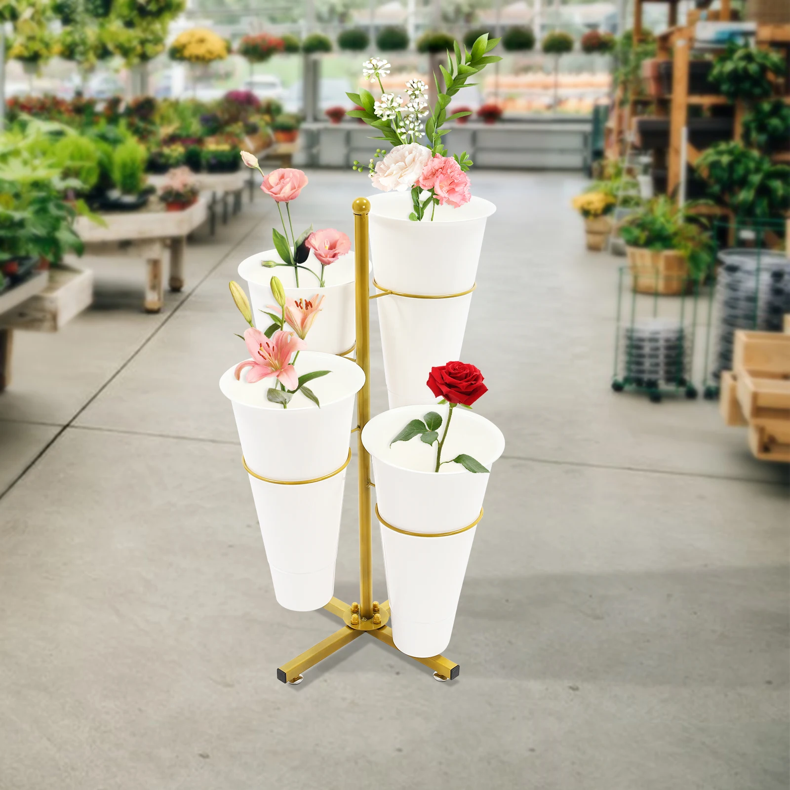 Flower-Display-Stand-4-Buckets-Metal-Plant-Stand-Flower-Display-Shelf ...