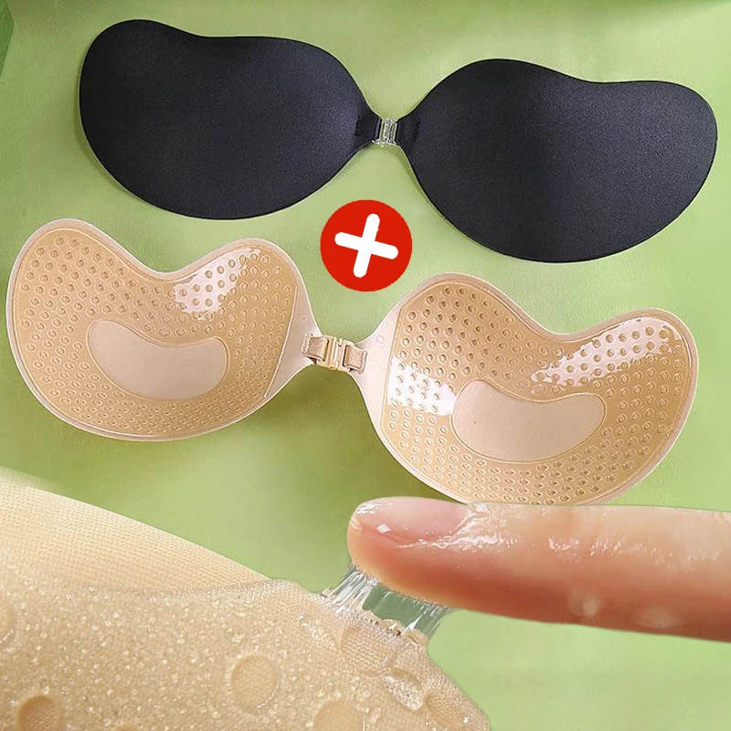 1-2pcs-Invisible-Strapless-Adhesive-Stick-Bra-Push-Up-Bras-Women ...