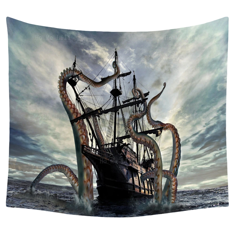 Octopus Attacking Ship Wallpaper