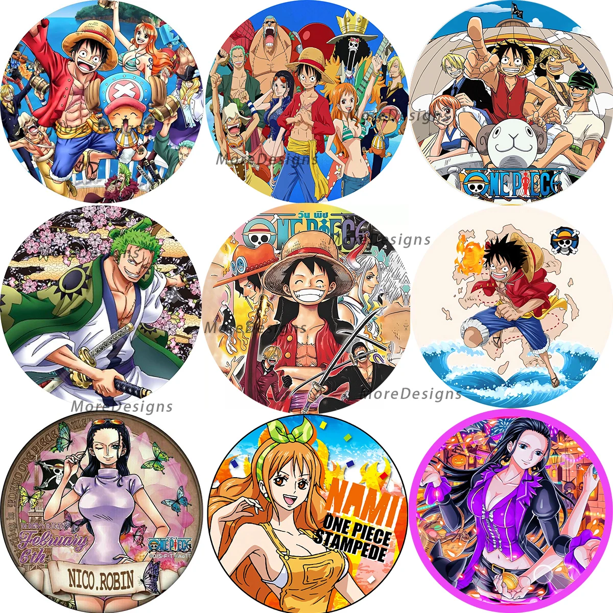 One Piece Round Photo Backdrop Boys Girls Birthday Party Decoration ...
