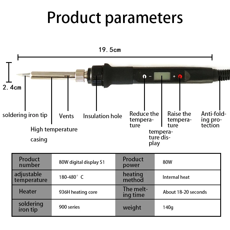 Poste a souder,Fer à souder électrique numérique à température constante 80W,fer à souder à ...