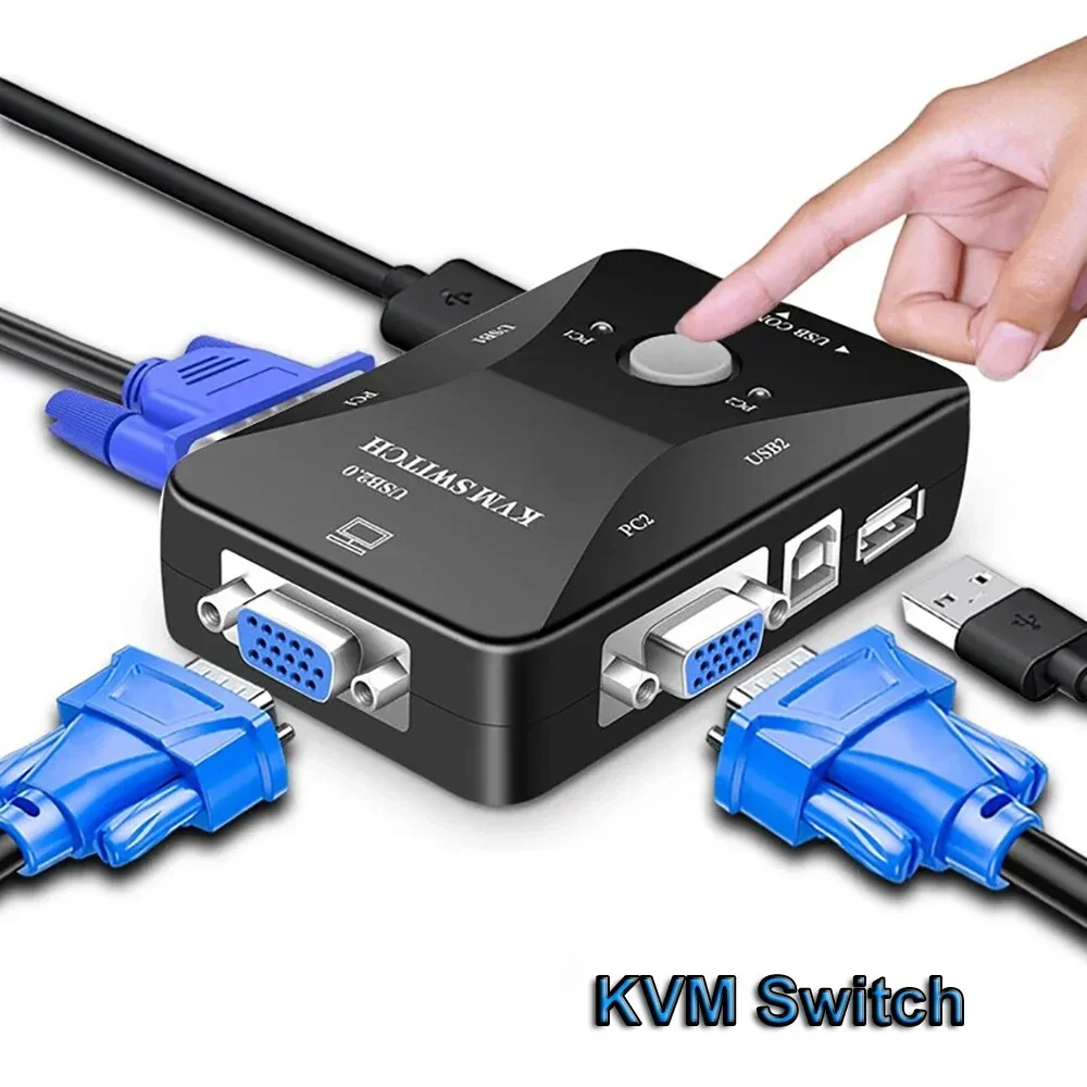 2X1-KVM-Switch-VGA-Adapter-USB-2-0-Switcher-Cable-Switch-Host ...