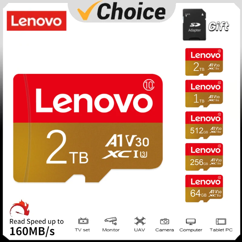 Lenovo-tarjeta-de-memoria-inteligente-Class10-2TB-512GB-SD-Red-alta ...