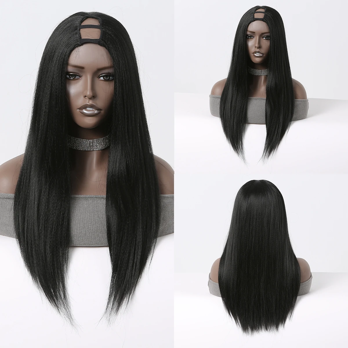 Black-Long-Straight-Wig-Synthetic-U-Part-Hair-Wig-Black-Toppers-Hair ...