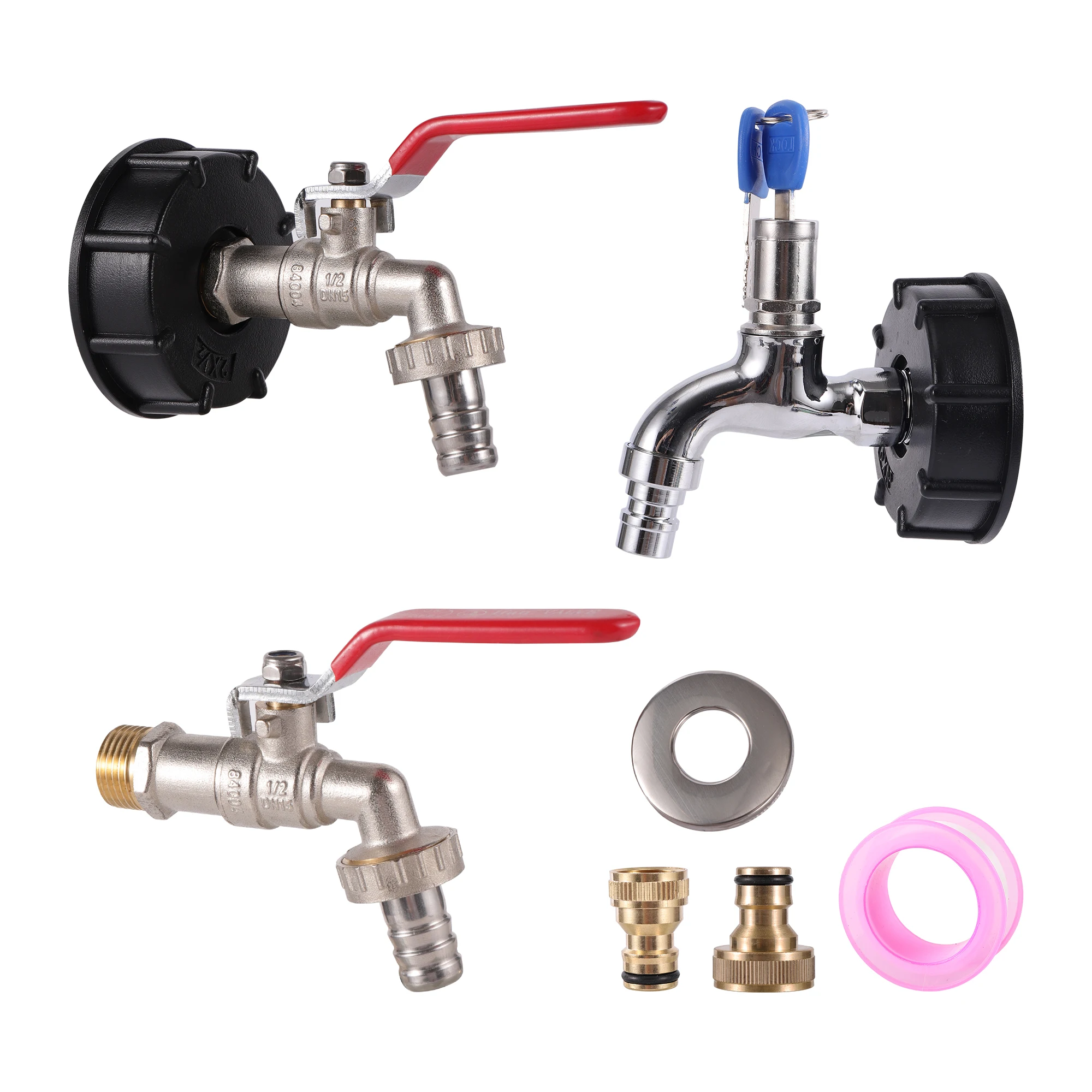 IBC Tote Tank Adapter Faucet Garden Irrigation 1/2" Male Alloy Washing ...