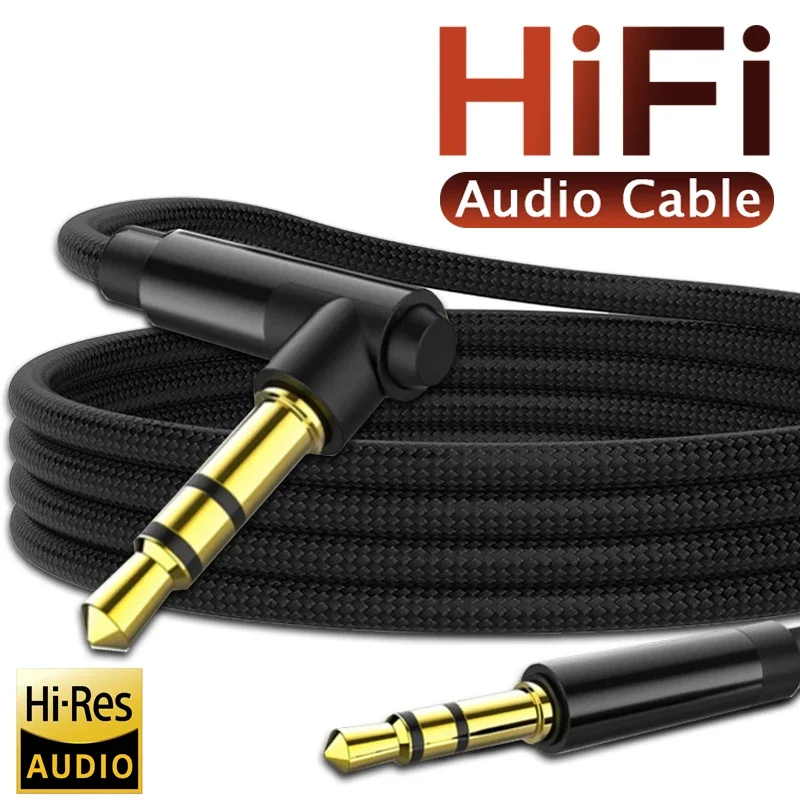 3.5mm Male To Male Audio Cables 90 Degree Right Angle Elbow 3.5mm Jack ...