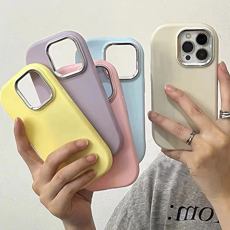 Solid Color Candy Silicone Phone Case Cover for Oppo A58 4G (Light Pink)