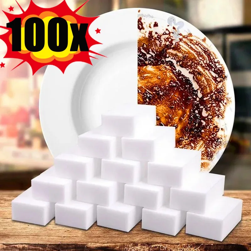100pcs-Melamine-Sponge-Magic-Sponge-Eraser-Eraser-Cleaner-Cleaning ...