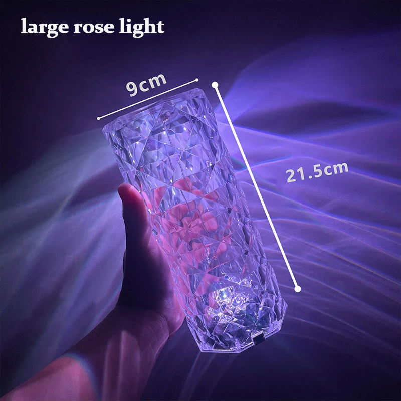 Modern Bar Table Lamp Glass Crystal Lamp LED Rose Lights Table Lamp for ...