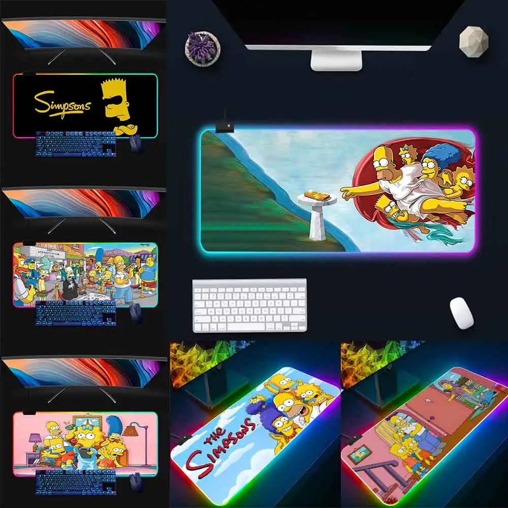 Funny-The-S-Simpsons-RGB-Pc-Gamer-Keyboard-Mouse-Pad-Mousepad-LED ...