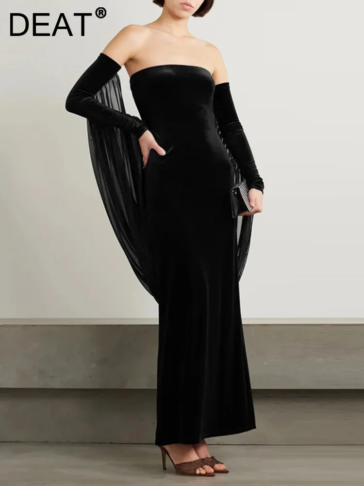DEAT-Women-s-Fashion-Evening-Dress-Backless-Shawl-Sleeve-Strapless ...