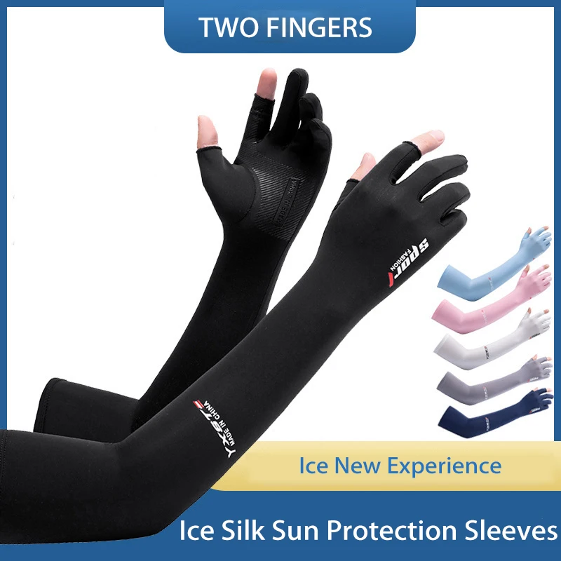 UV Solar Arm Sleeves Men Cycling Gloves Hand Long Sleeves Driving Arm ...