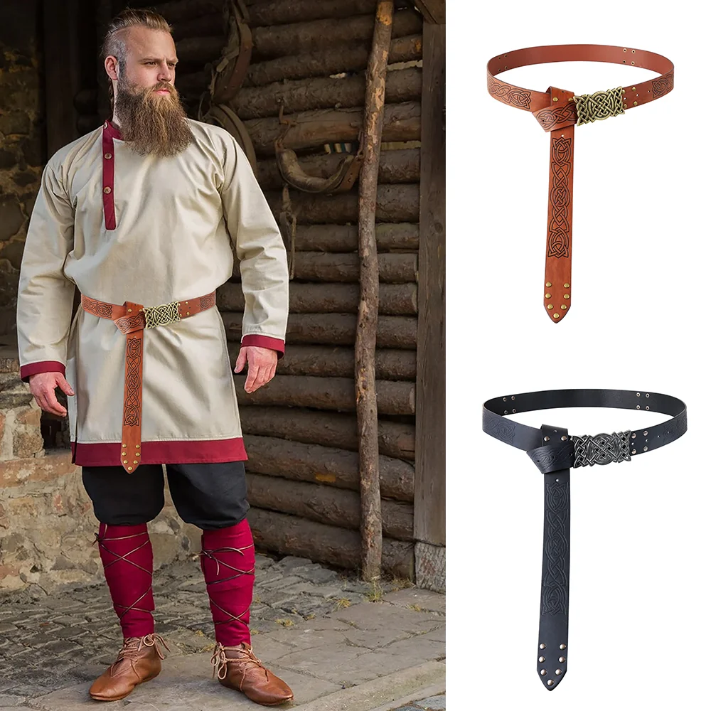 Medieval-Knight-Cosplay-Belt-For-Men-Women-Embossed-PU-Leather-O-Ring ...