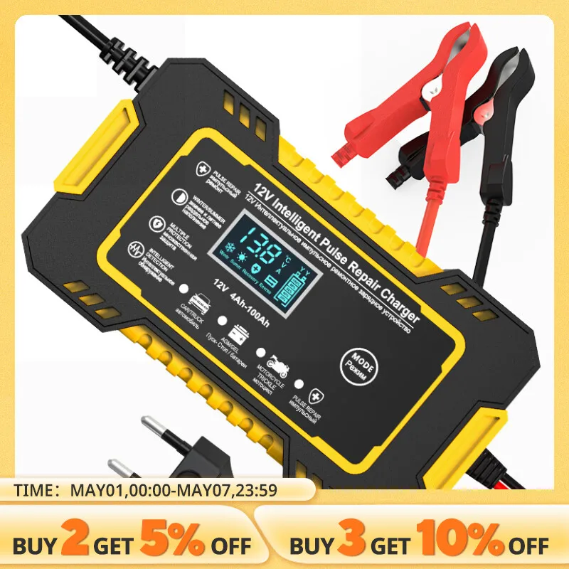 12V-6A-Full-Automatic-Car-Battery-Charger-Power-Pulse-Repair-Chargers ...