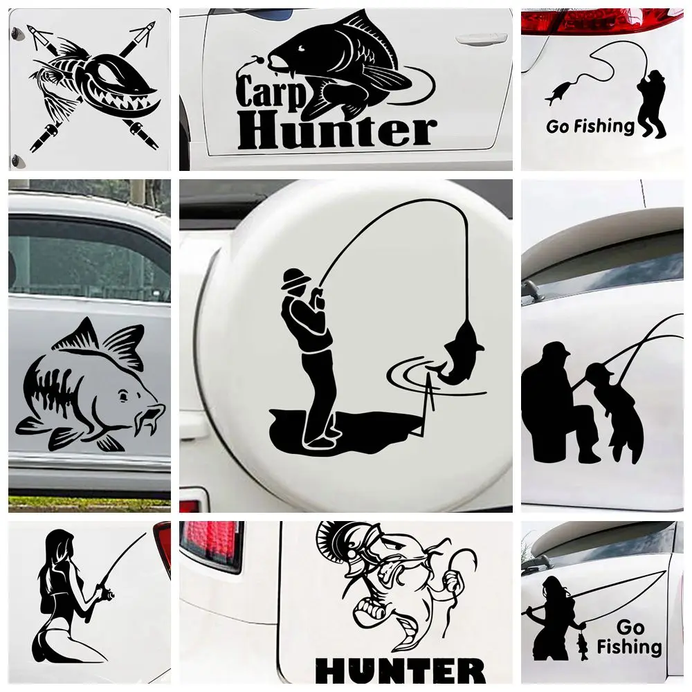 Free-shipping-Fishing-together-Stickers-For-Cars-Vinyl-Auto-Sticker-Oil ...
