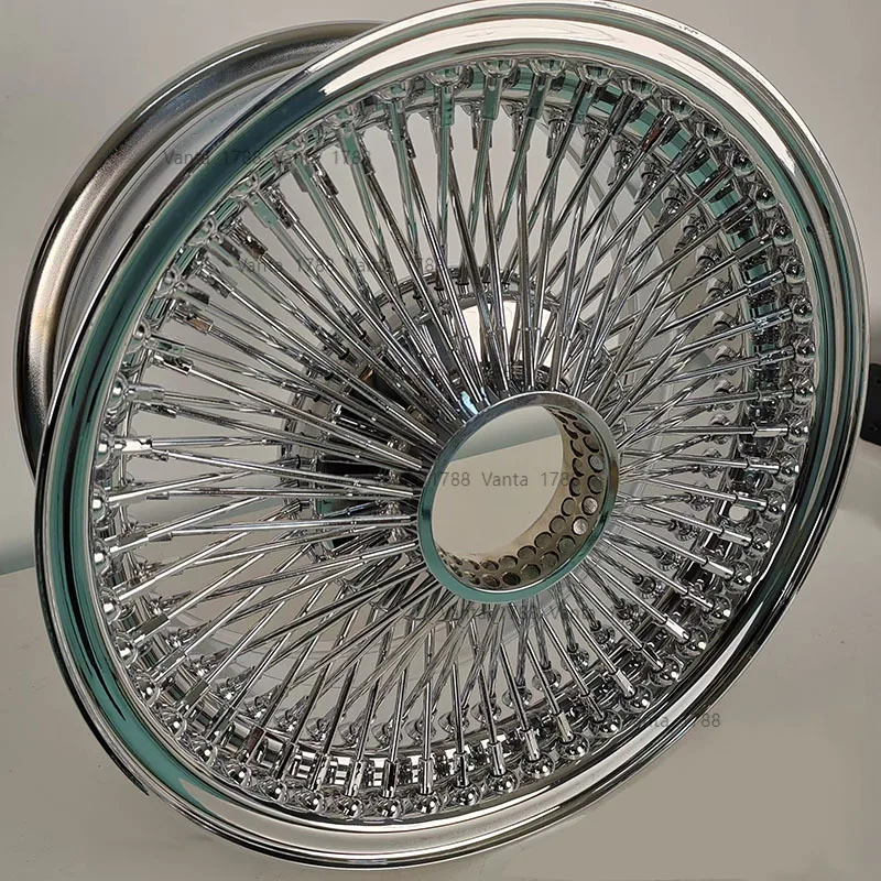Chrome Silver Wire Wheel Rims 15 17 18 22 Inch 72 100 150 Spokes FWD ...