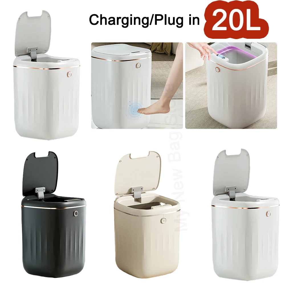 20L-Automatic-Sensor-Trash-Can-Large-Capacity-Waterproof-Garbage-Bucket ...