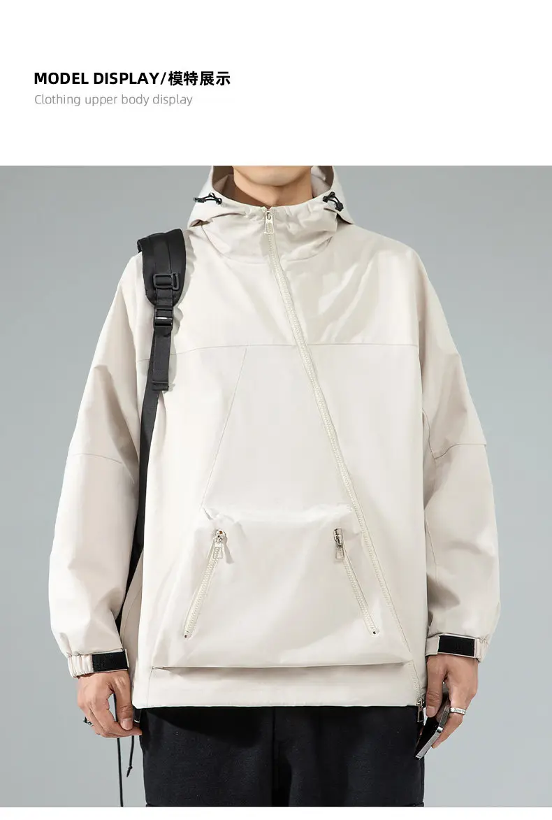 DHgate.com:Mens Hooded Jacket: Slanted Zipper, Plus Size, Fashionable ...