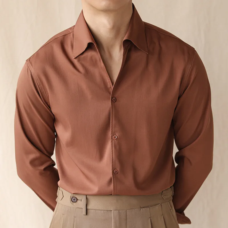 Autunno-Casual-Slim-Fit-Top-uomo-Business-camicia-a-maniche-lunghe ...