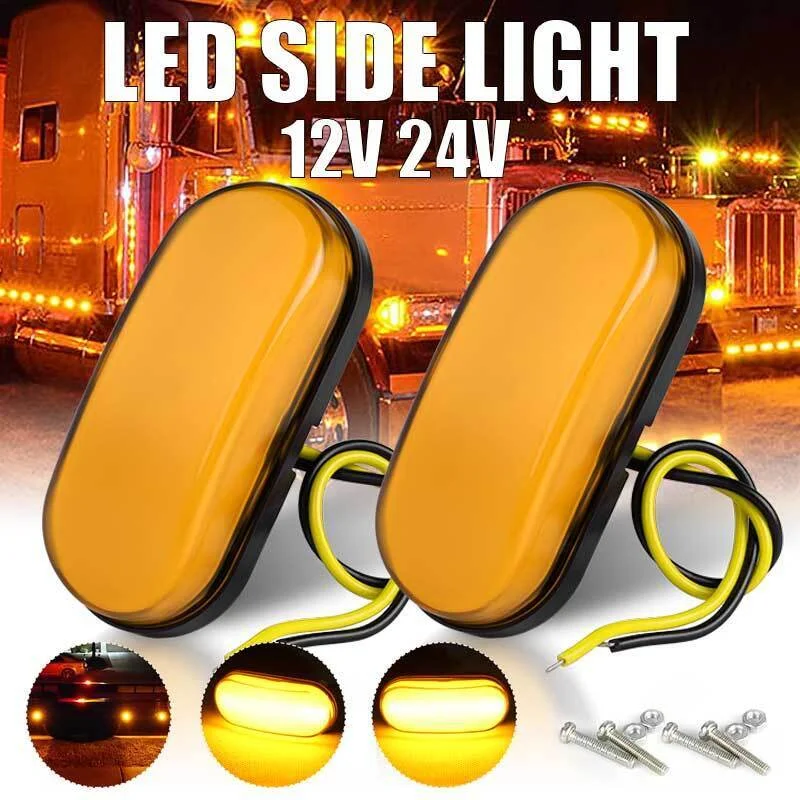 9 LED Oval Side Marker Lights Truck Light Trailer Lorry indicator lamp ...
