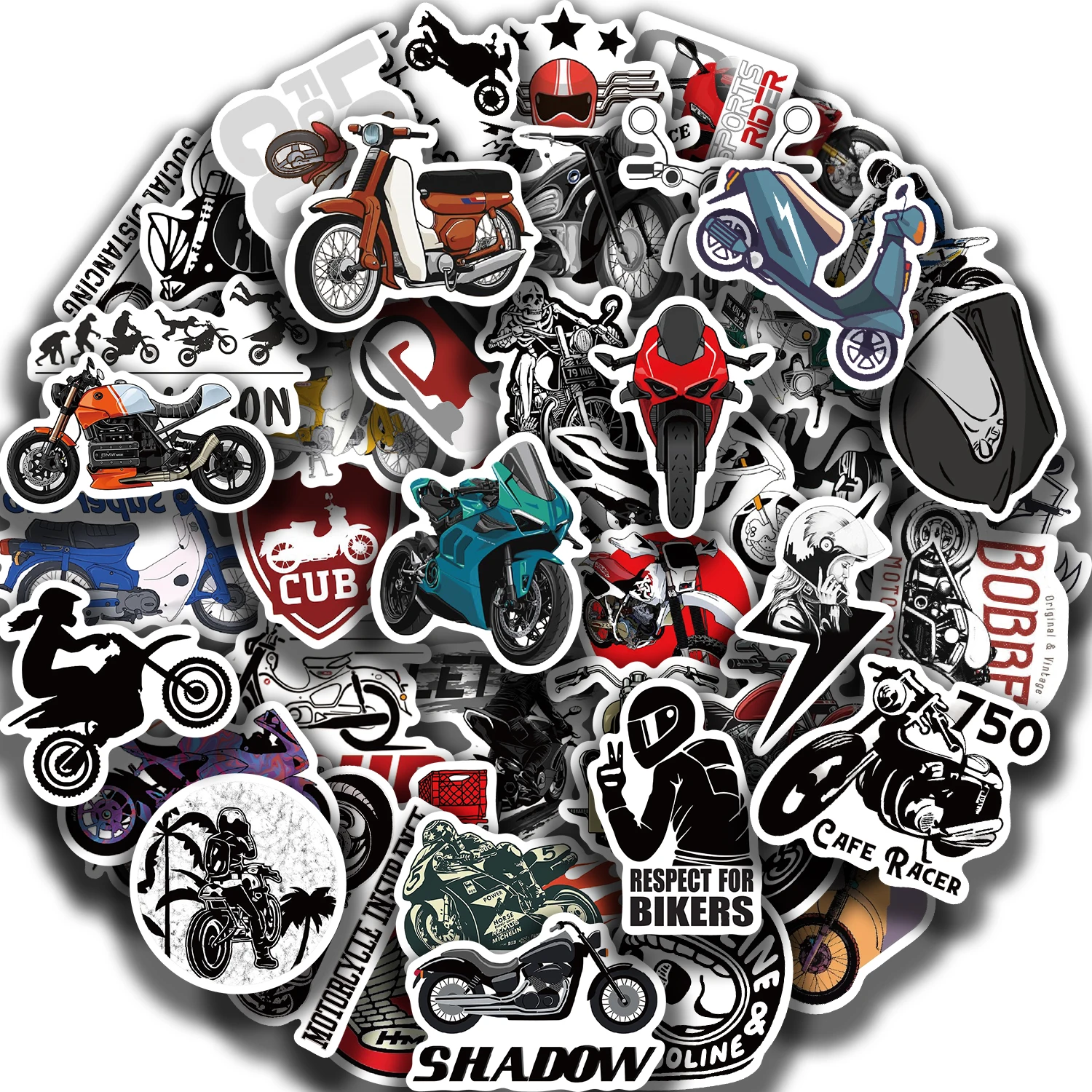 50Pcs-Fashion-Vintage-Motorcycle-Stickers-Retro-Aesthetic-Bike-Phone ...