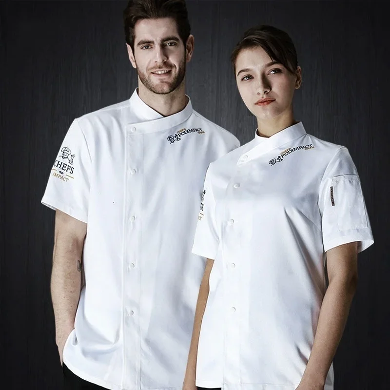 Chef Restaurant Uniform Long Sleeve Cook Jacket Men Women Hotel F&B ...