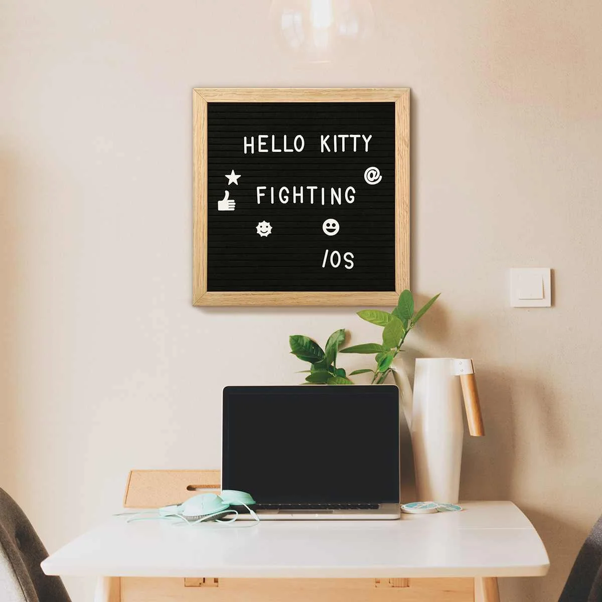 Felt Wooden Frame Message Board with 340 plastic letters Changeable Felt Alphabet Letter Board ...