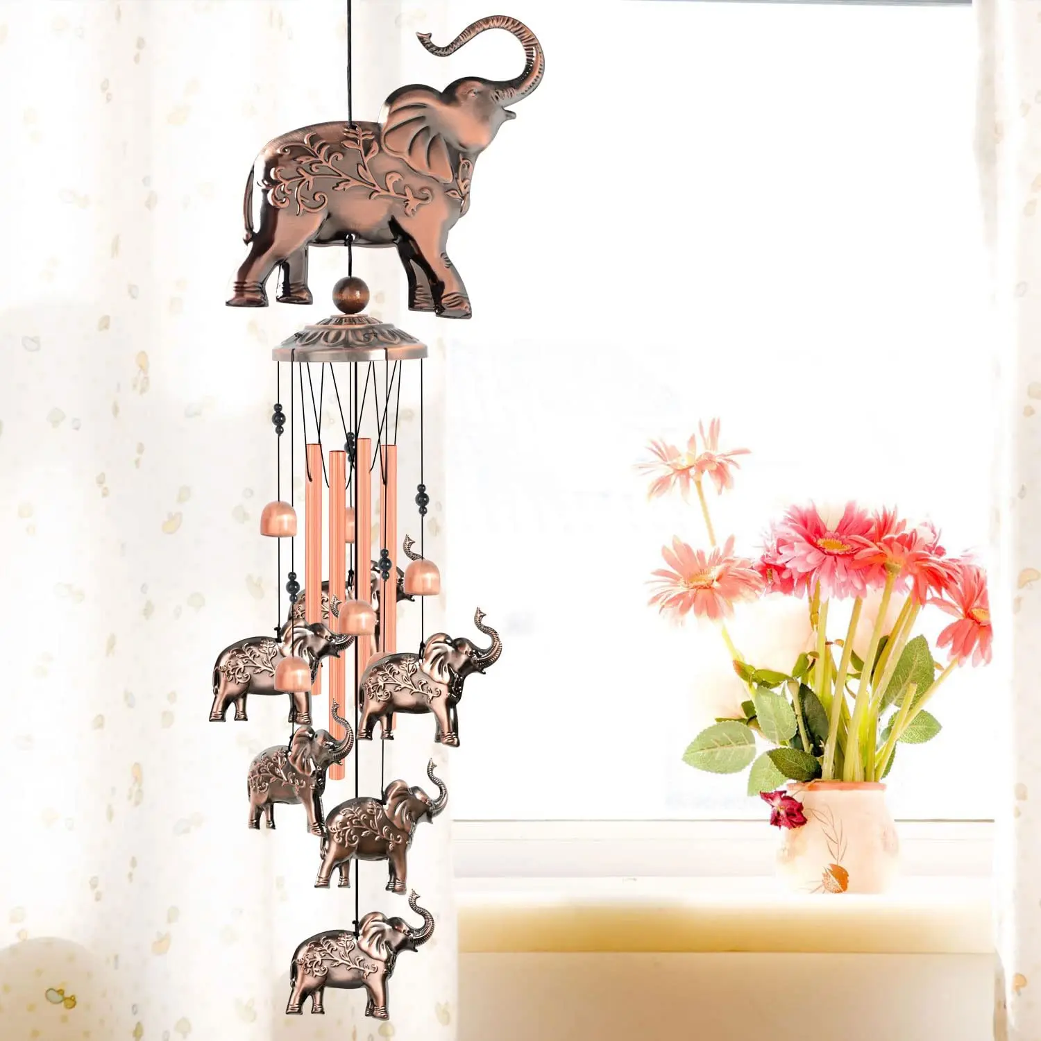 Aluminum-tube-Elephant-Wind-Chimes-Bronze-Retro-Iron-Wind-Chimes-Wind ...