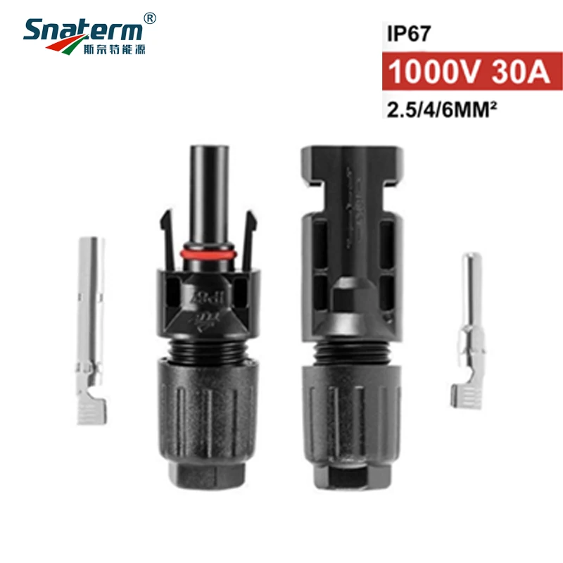 1 Pairs/lot Solar Panel DC Cable Connectors With Double Seal Ring Male ...