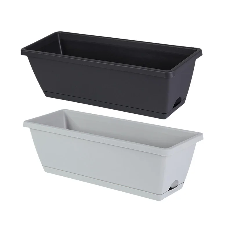 43X19X15CM - Pot de fleurs rectangulaire pour plantes de balcon, Grand ...