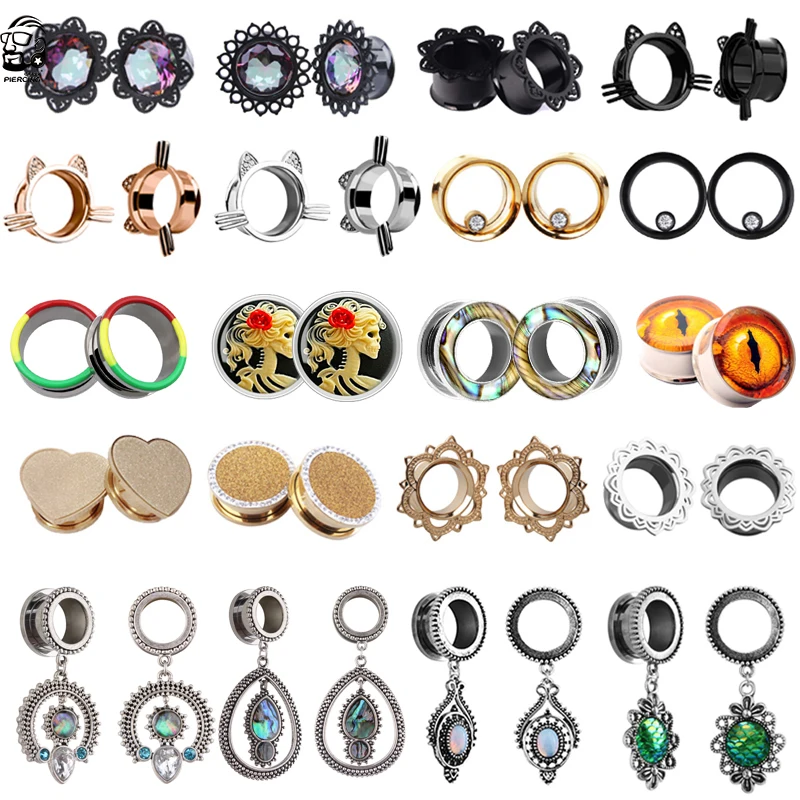 2pcs-316L-Stainless-Steel-Cute-Cat-Ear-Plugs-Tunnels-Screwed-Dangled ...