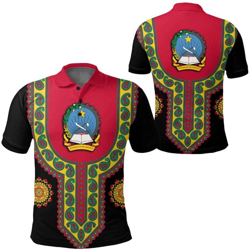Angola-Flag-Map-Graphic-Polo-Shirts-For-Men-National-Emblem-Sport ...