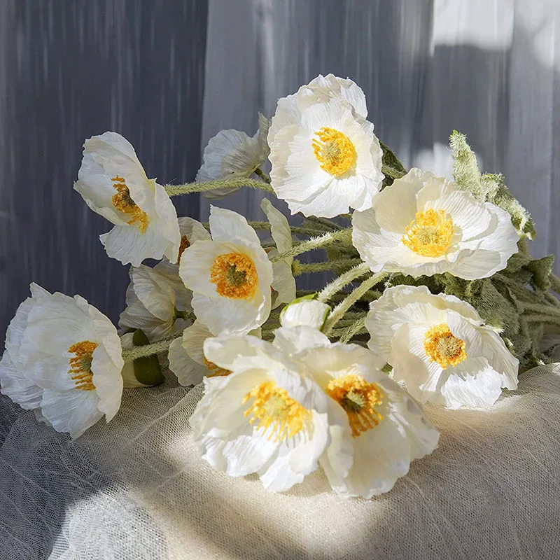 White Poppy Flower Bouquet