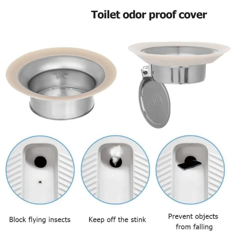 Squatting-Pan-Anti-smell-Plug-304-Stainless-Steel-Toilet-Drain-Cover ...