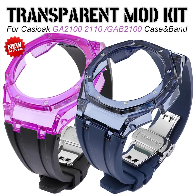 NEW-Transparent-Casioak-Mod-Kit-for-GA2100-Replacement-PC-Case-Strap ...