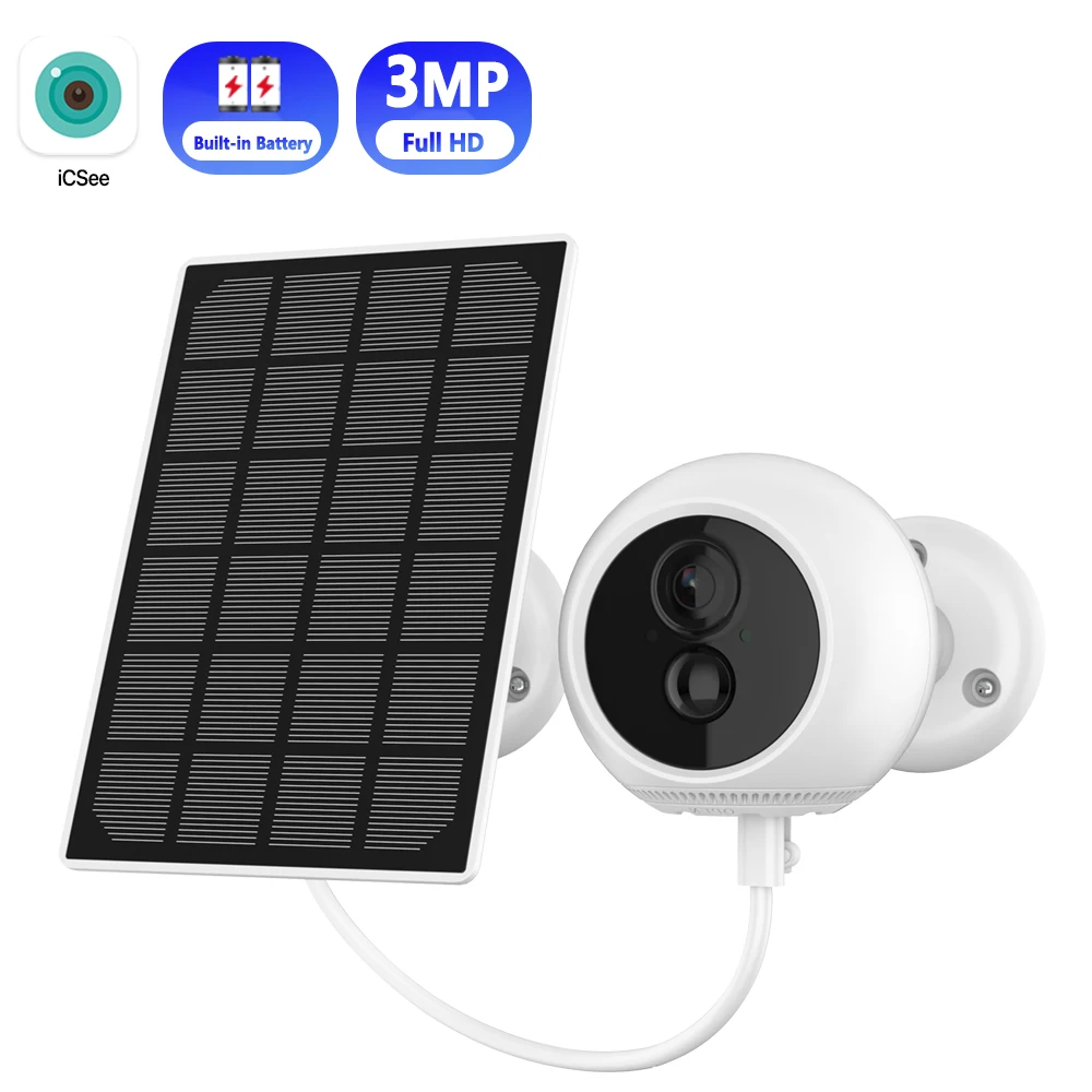 IP Camera Outdoor Indoor 3MP HD Wireless WIFI Camera Rechargeable ...