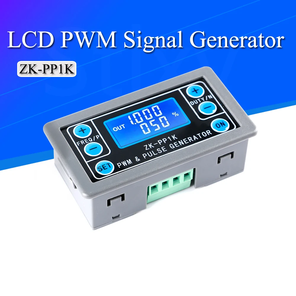 ZK-PP1K Dual Mode LCD PWM Signal Generator 1-Channel 1Hz-150KHz PWM Pulse Frequency Duty Cycle ...