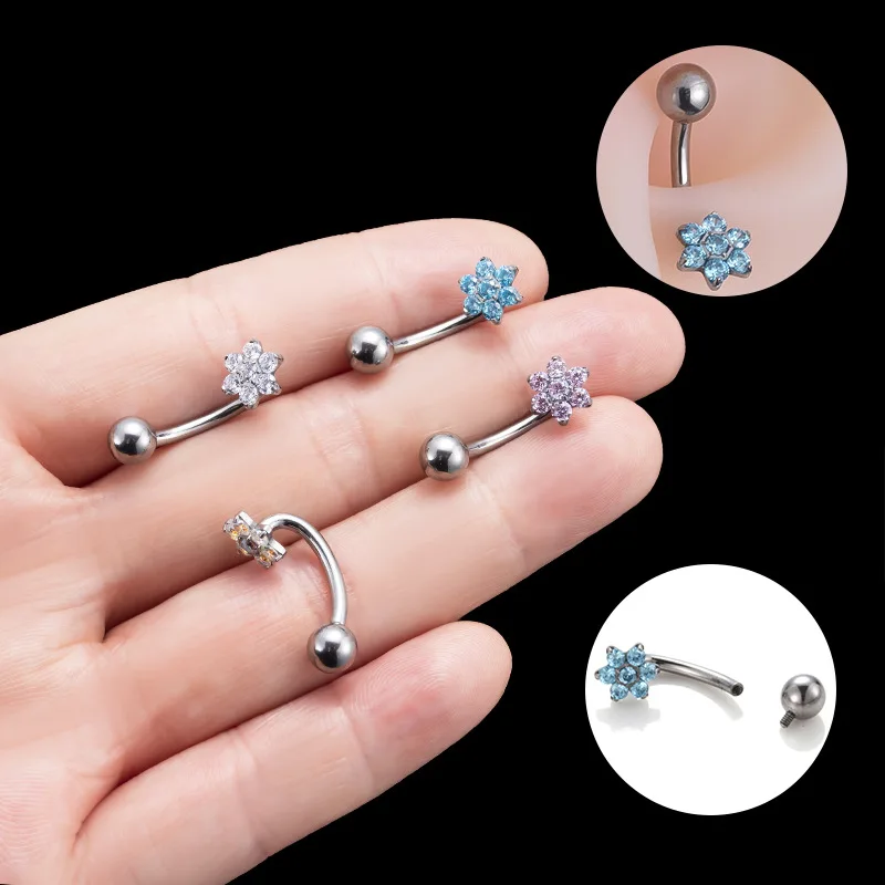 1Piece-G23-F136-Titanium-Flower-Navel-Belly-Button-Rings-for-Women ...