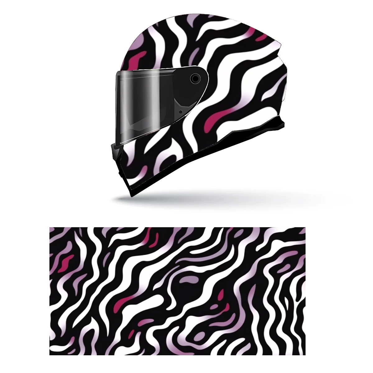 Zebra-Camouflage-Full-Helmet-Wrap-Sticker-Motorcycle-Helmet-Racing ...