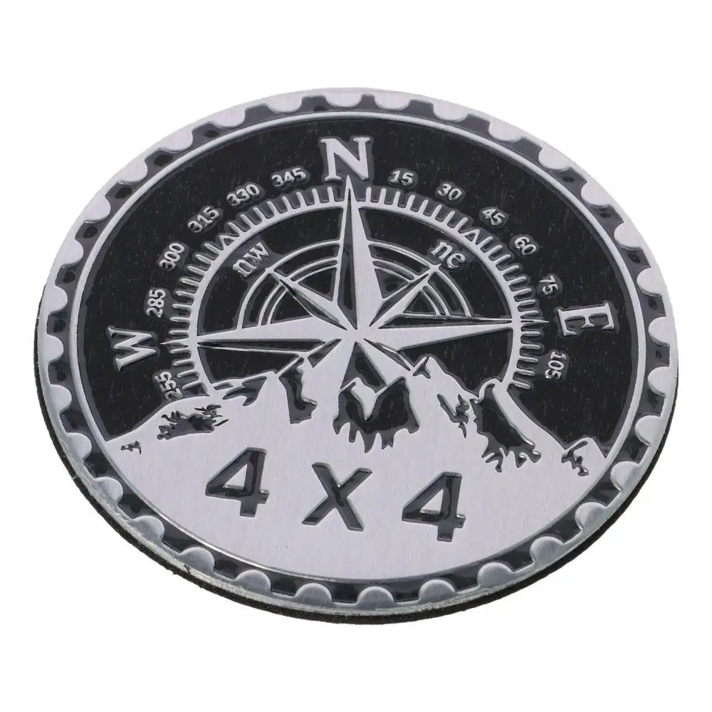 3D Metal Car Emblems , Round Emblem Decals,4 x 4 Metal Automotive Badge ...