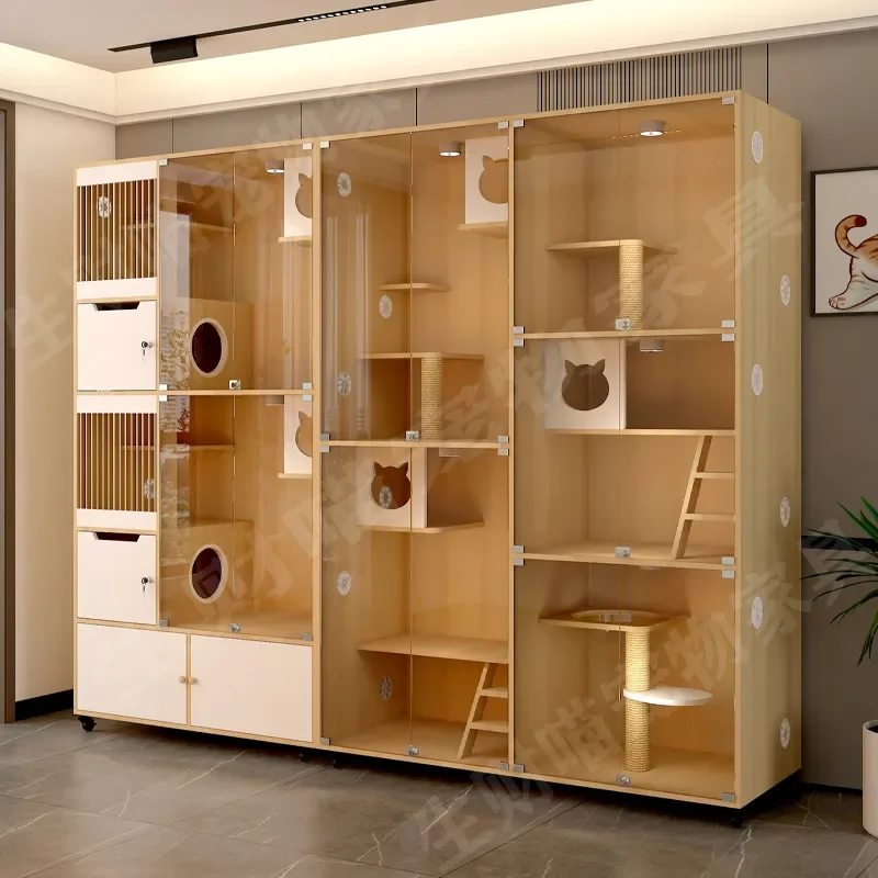 Villa Solid Wood Cat Cage Cat Delivery Room Breeding Cabinet Large